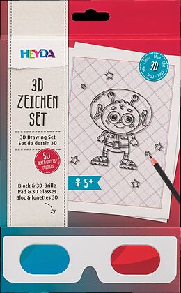 Heyda 3D Zeichen Set - Block mit 50 Blatt und 3D-Brille - portofrei ...