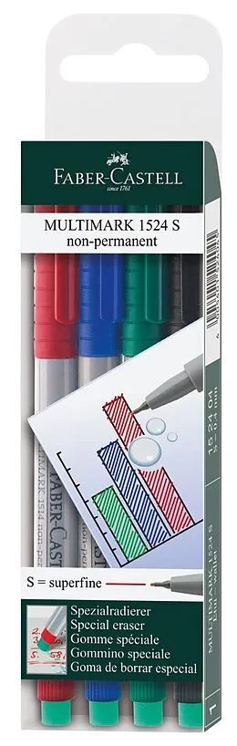 Faber-Castell Folienstift Multimark non-permanent S, 4er Set ...