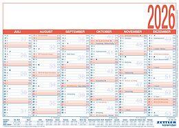 Zettler Arbeitstagekalender kaschiert A4 2026 Bürokalender groß 29 × 21 ...