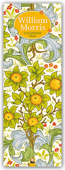 William Morris Slimline-Kalender 2026 Original Flame Tree Publishing-Kalender Slimeline ...