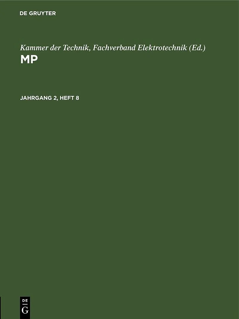 MP. Jahrgang 2, Heft 8 von : Buch kaufen | Ex Libris