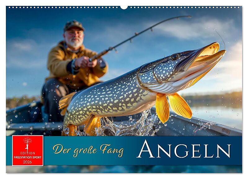Angeln - der große Fang (Wandkalender 2026 DIN A2 quer), CALVENDO ...