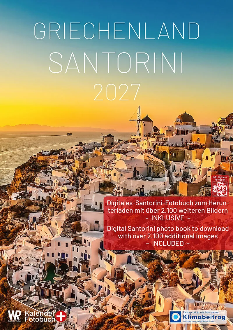 Kalender Griechenland | Santorin 2027 A3 hochformat mit großem ...