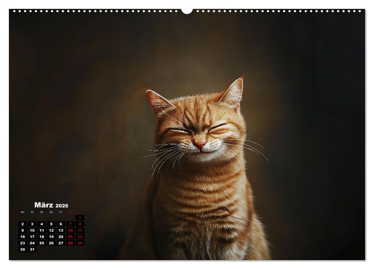 Auch Katzen lachen gern (hochwertiger Premium Wandkalender 2026 DIN A2 ...