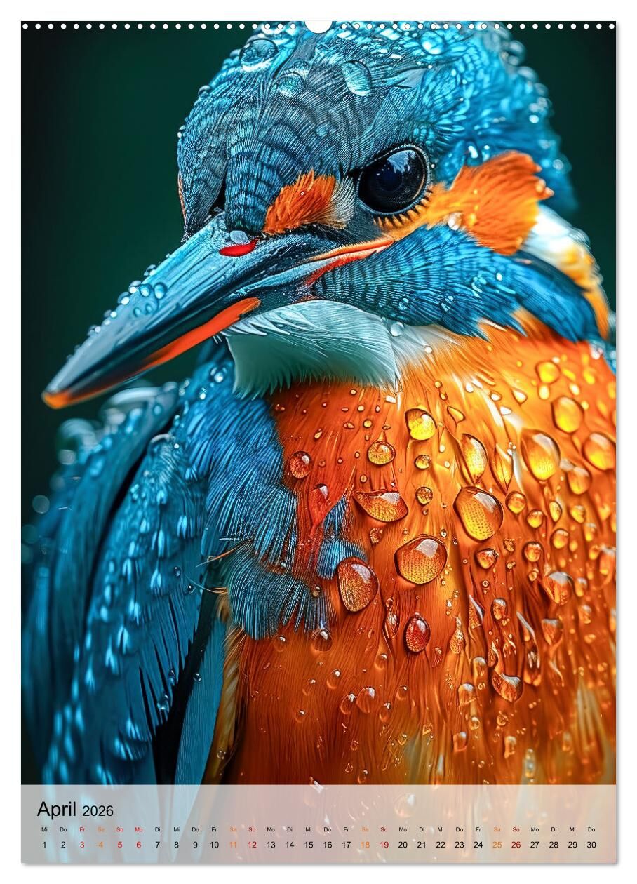Vögel Porträts (hochwertiger Premium Wandkalender 2026 DIN A2 hoch ...
