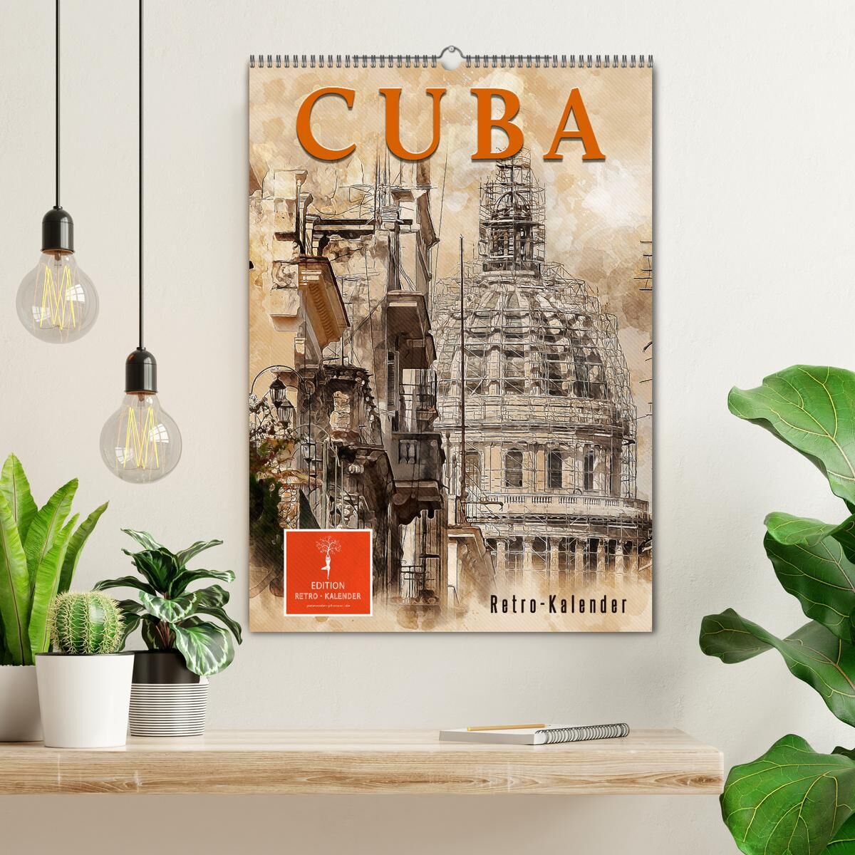 Cuba Retro Kalender (Wandkalender 2026 DIN A2 hoch), CALVENDO ...