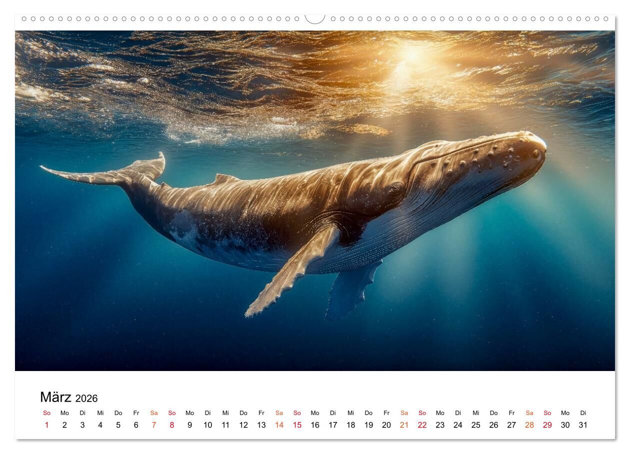 Wale - ein Jahr voller Meer (Wandkalender 2026 DIN A2 quer), CALVENDO ...